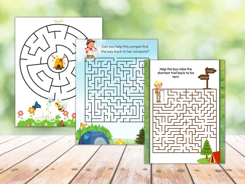 Camping Mazes | Camping Games | Camping Activities | Road Trip Games ...