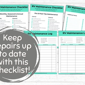 RV Maintenance Checklist | Camper Printable Inspection Checklists | RV ...