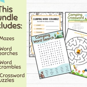 Camping Games Bundle | Camping Word Scramble | Camping Crossword ...