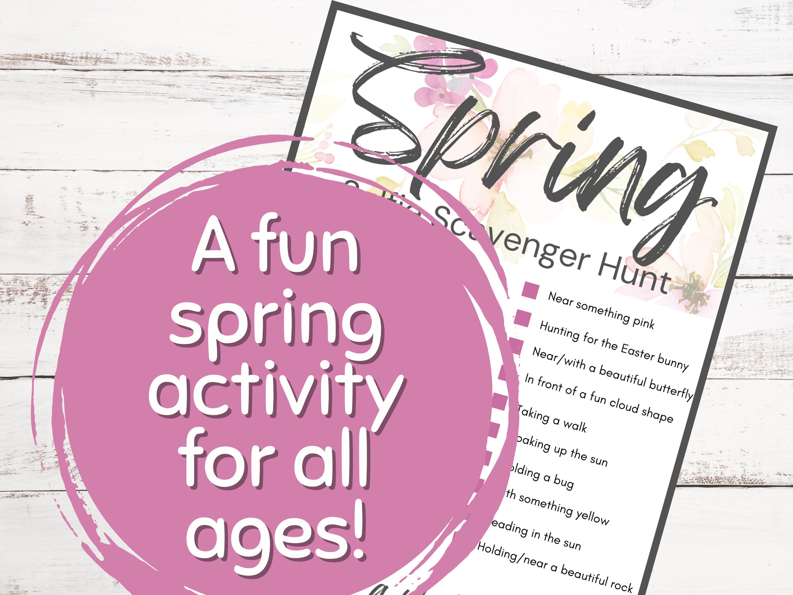 Spring Selfie Scavenger Hunt | Photo Scavenger Hunt | Spring Game ...