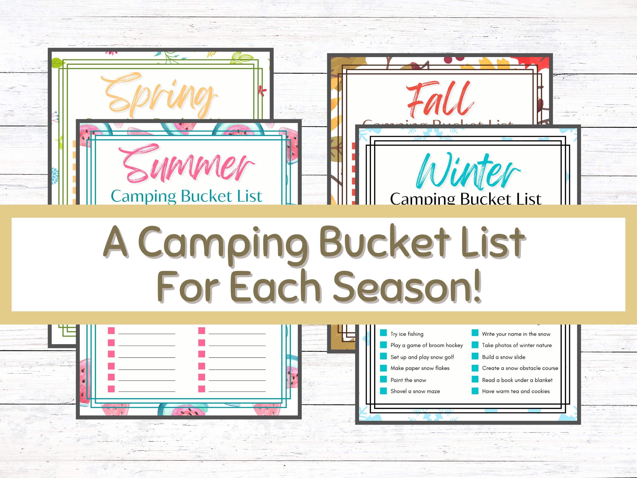 Camping Bucket List | Bucket List | Camping Game | Printable Activity ...