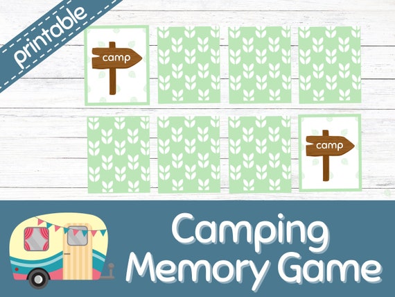Camping Memory Game Matching Game Printable Game | Etsy