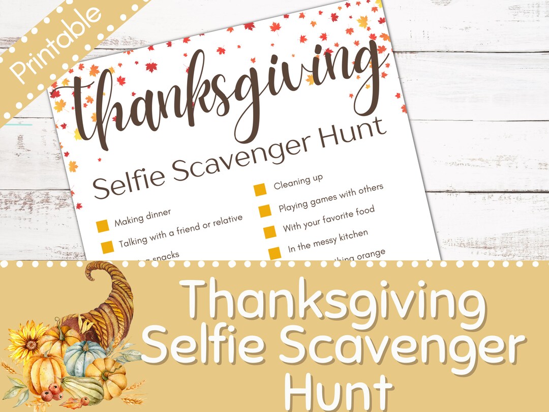 Thanksgiving Selfie Scavenger Hunt | Thanksgiving Photo Scavenger Hunt ...