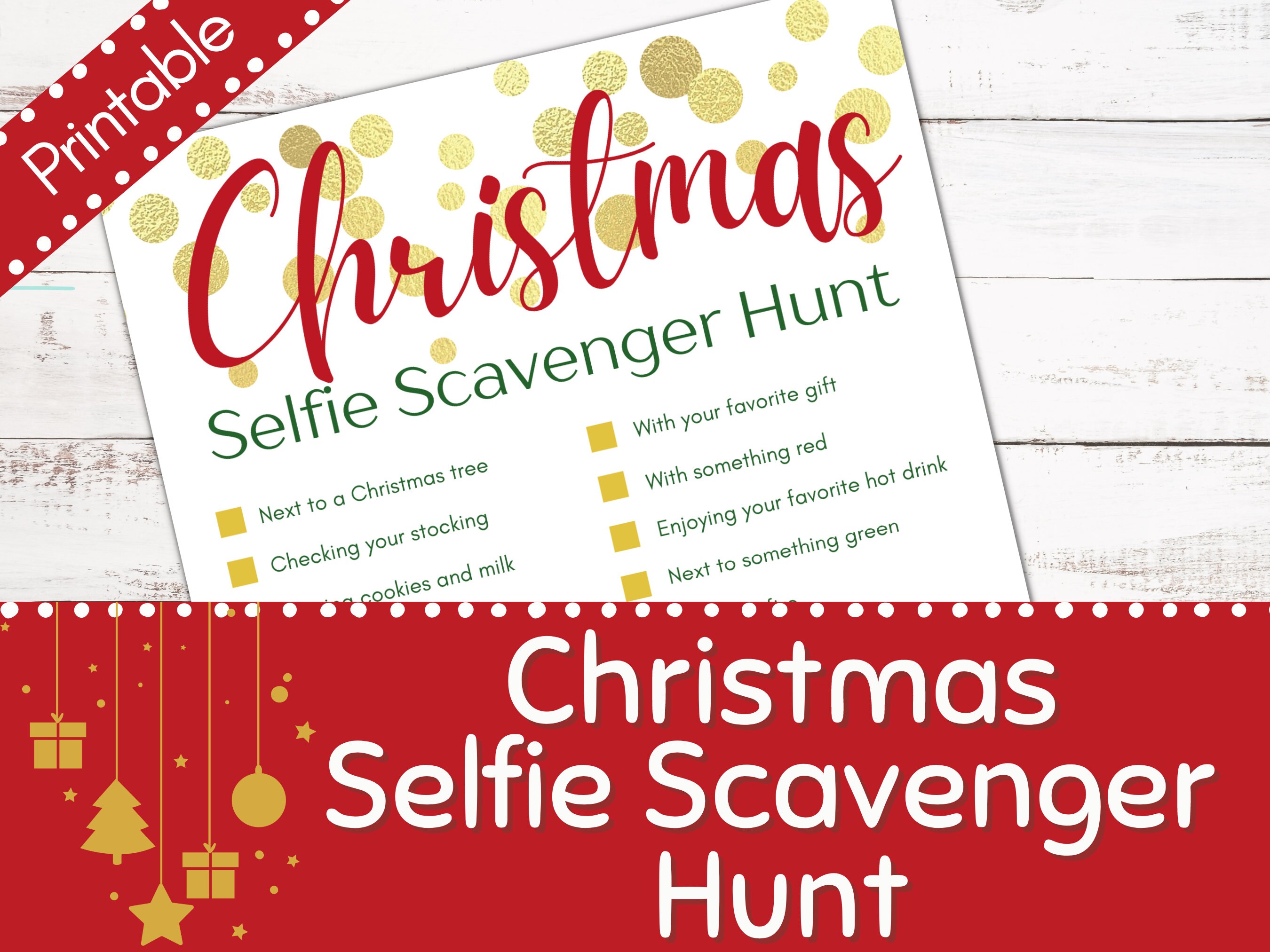 Christmas Selfie Scavenger Hunt |christmas Photo Scavenger Hunt ...