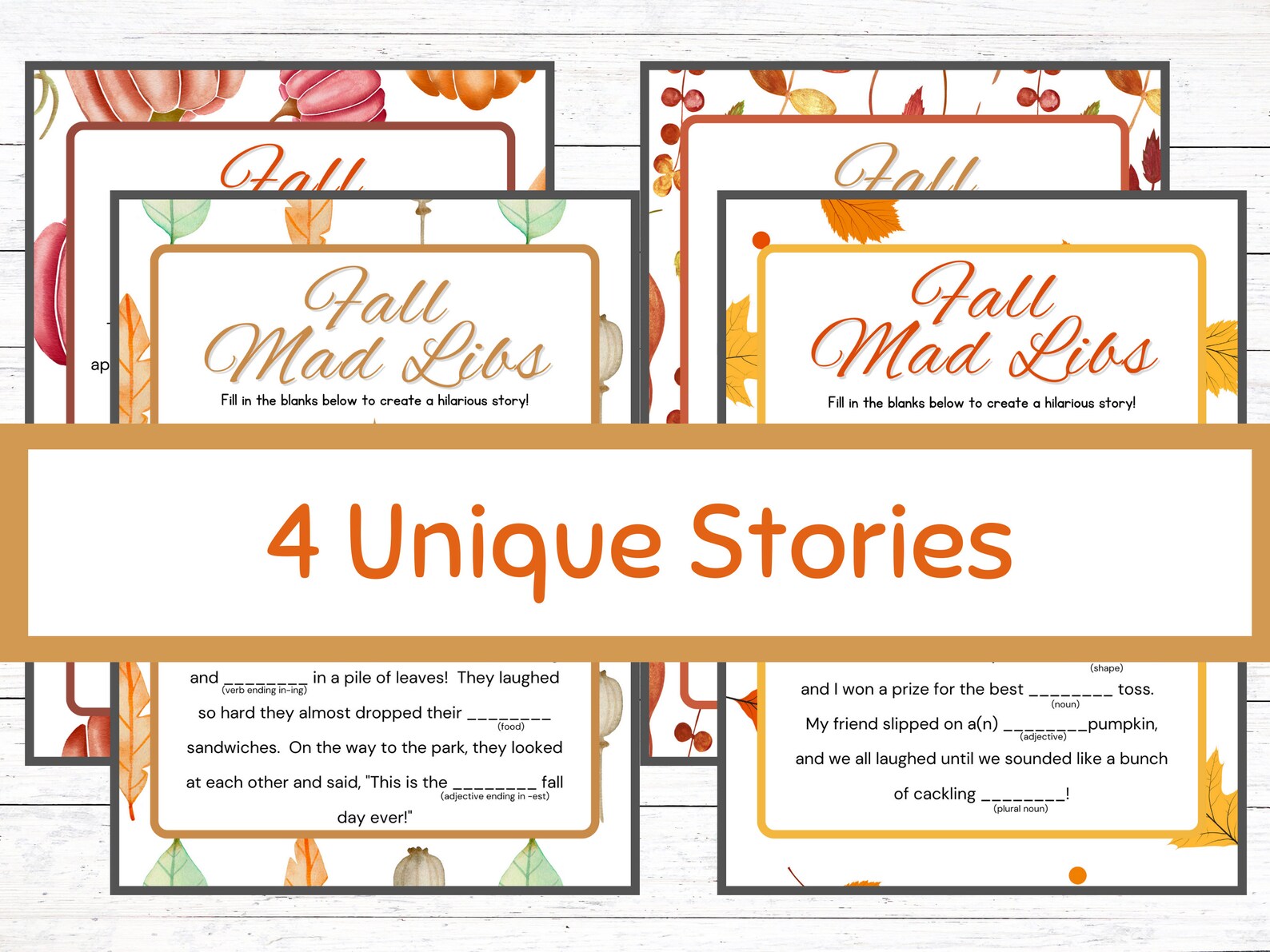 Fall Mad Libs | Printable Fill in the Blank | Party Game | Kid's Mad ...