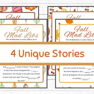 Fall Mad Libs | Printable Fill in the Blank | Party Game | Kid's Mad ...