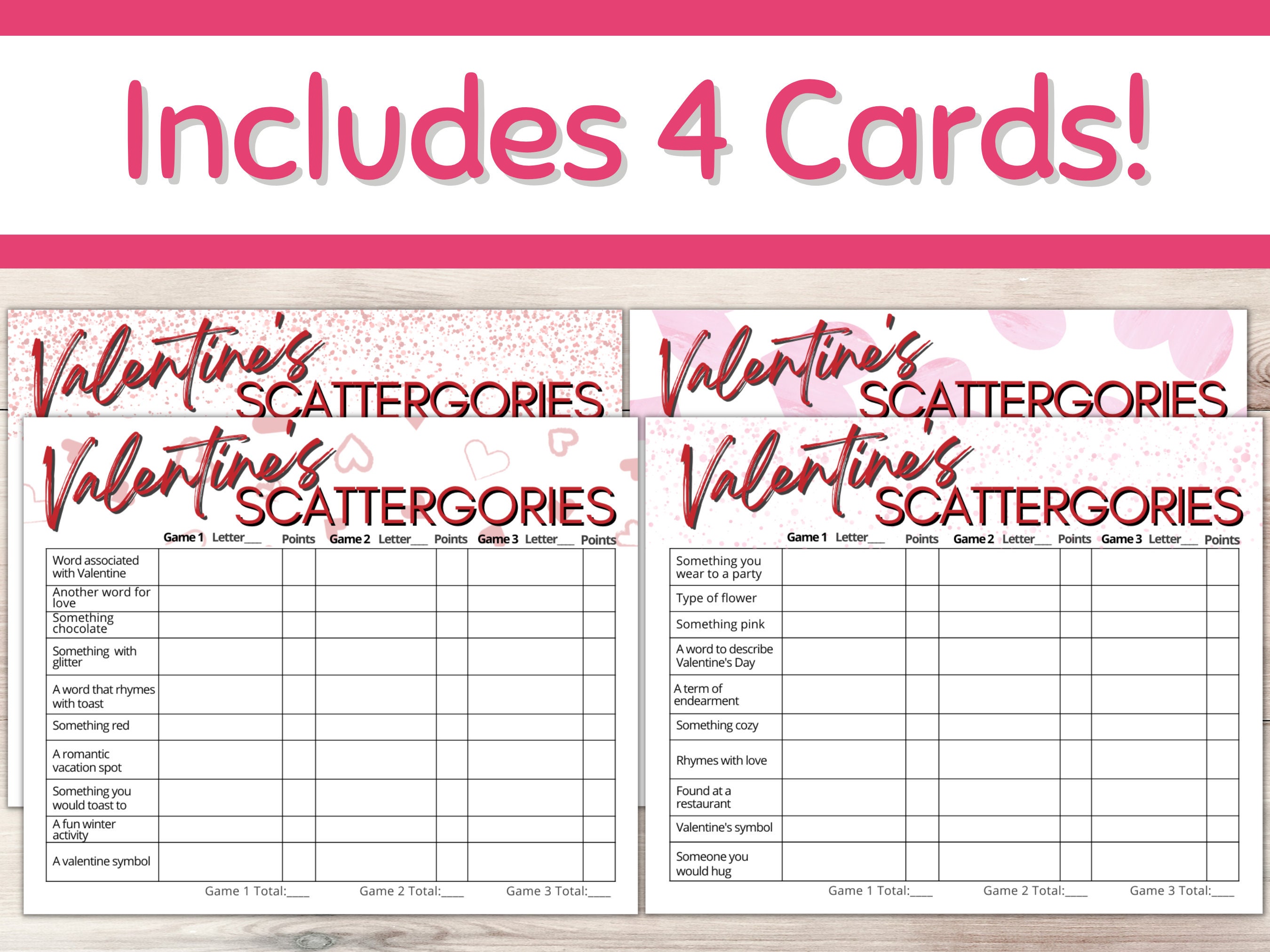 Valentine's Scattergories | Printable Scattergories List | Valentine's ...