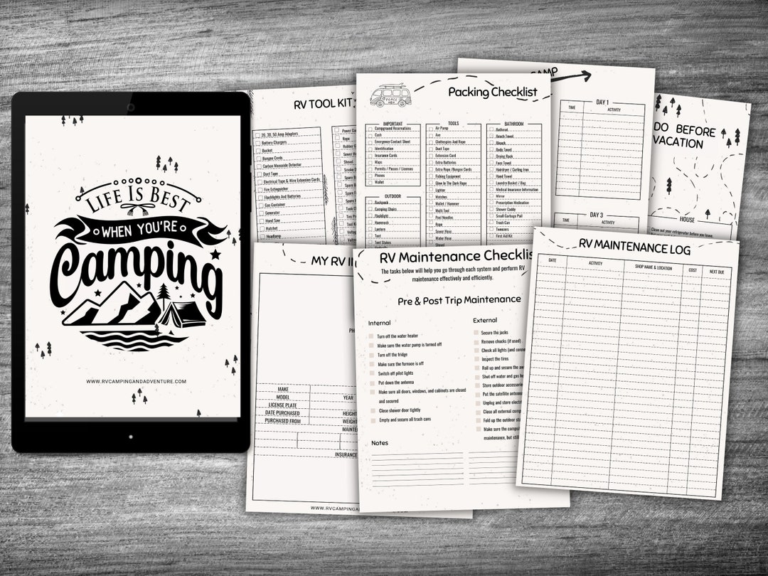 Printable Camping Planner | Camping Journal | Meal Planner | RV ...