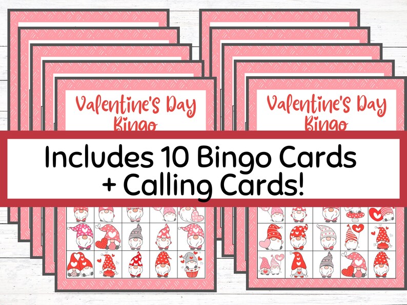 Valentine's Bingo Cards | Printable Bingo Cards | Gnome Bingo ...