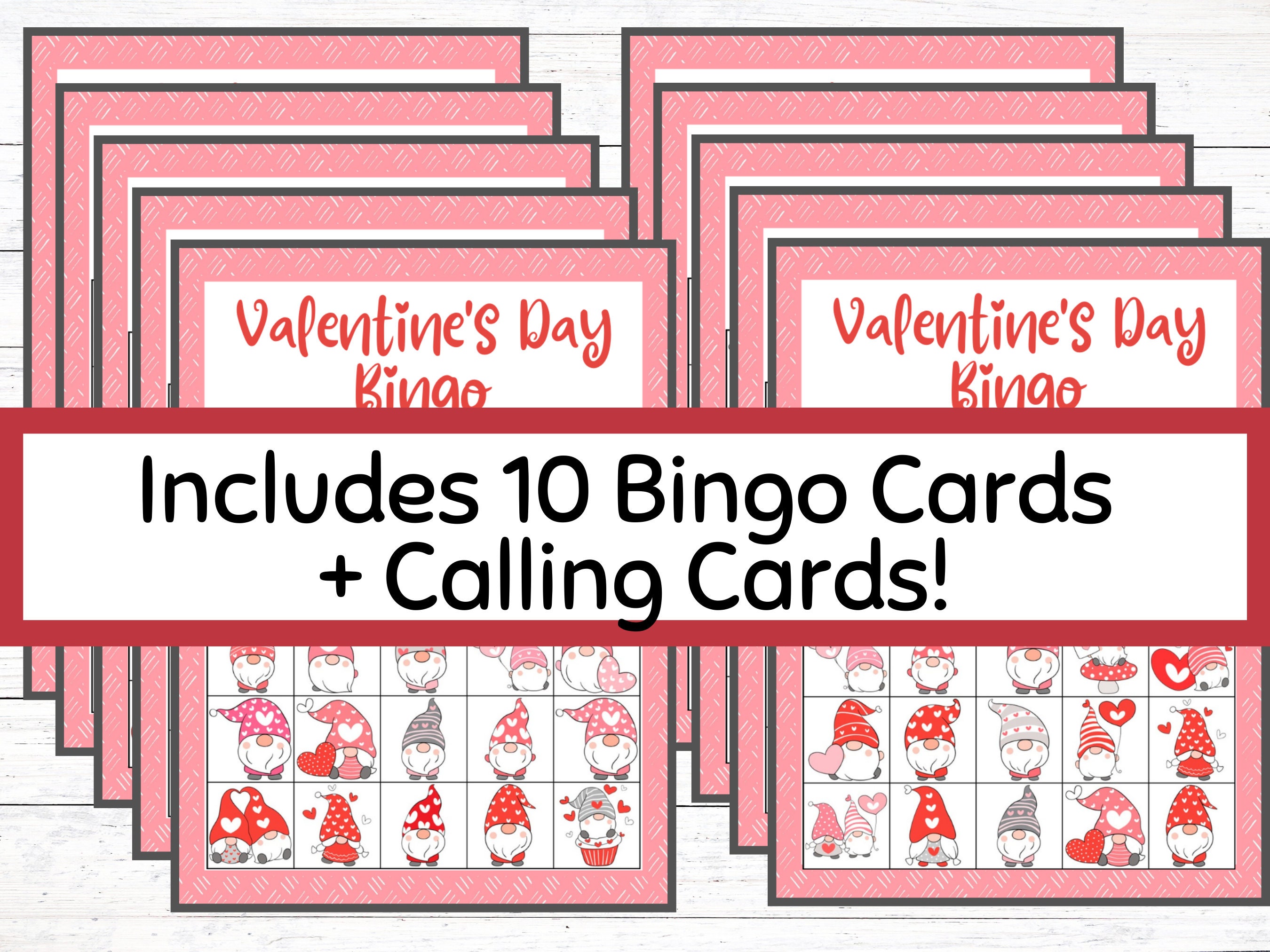 Valentine's Bingo Cards | Printable Bingo Cards | Gnome Bingo ...