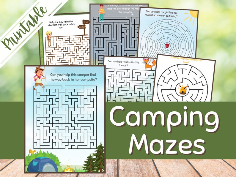 Camping Mazes | Camping Games | Camping Activities | Road Trip Games ...