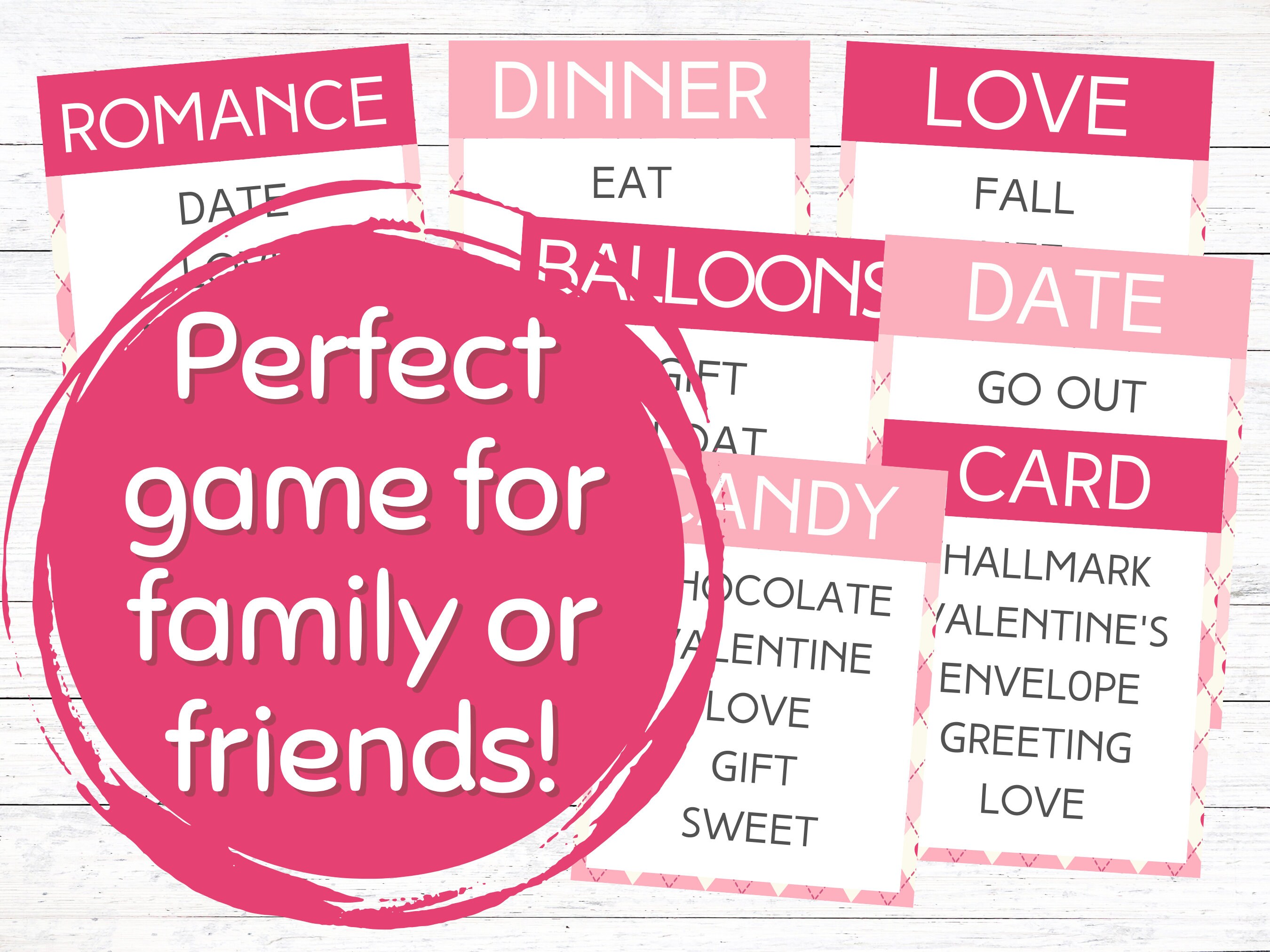 Valentine's Taboo | Printable Taboo Cards | Valentine's Games ...