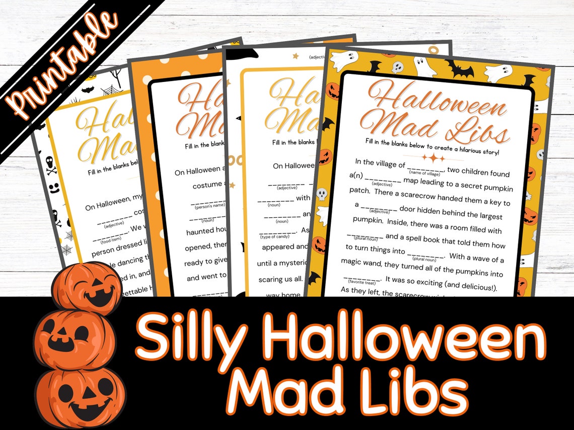 Halloween Mad Libs | Printable Mad Libs | Printable Game | Party Game ...