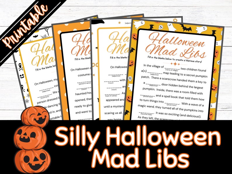 Halloween Mad Libs | Printable Mad Libs | Printable Game | Party Game ...