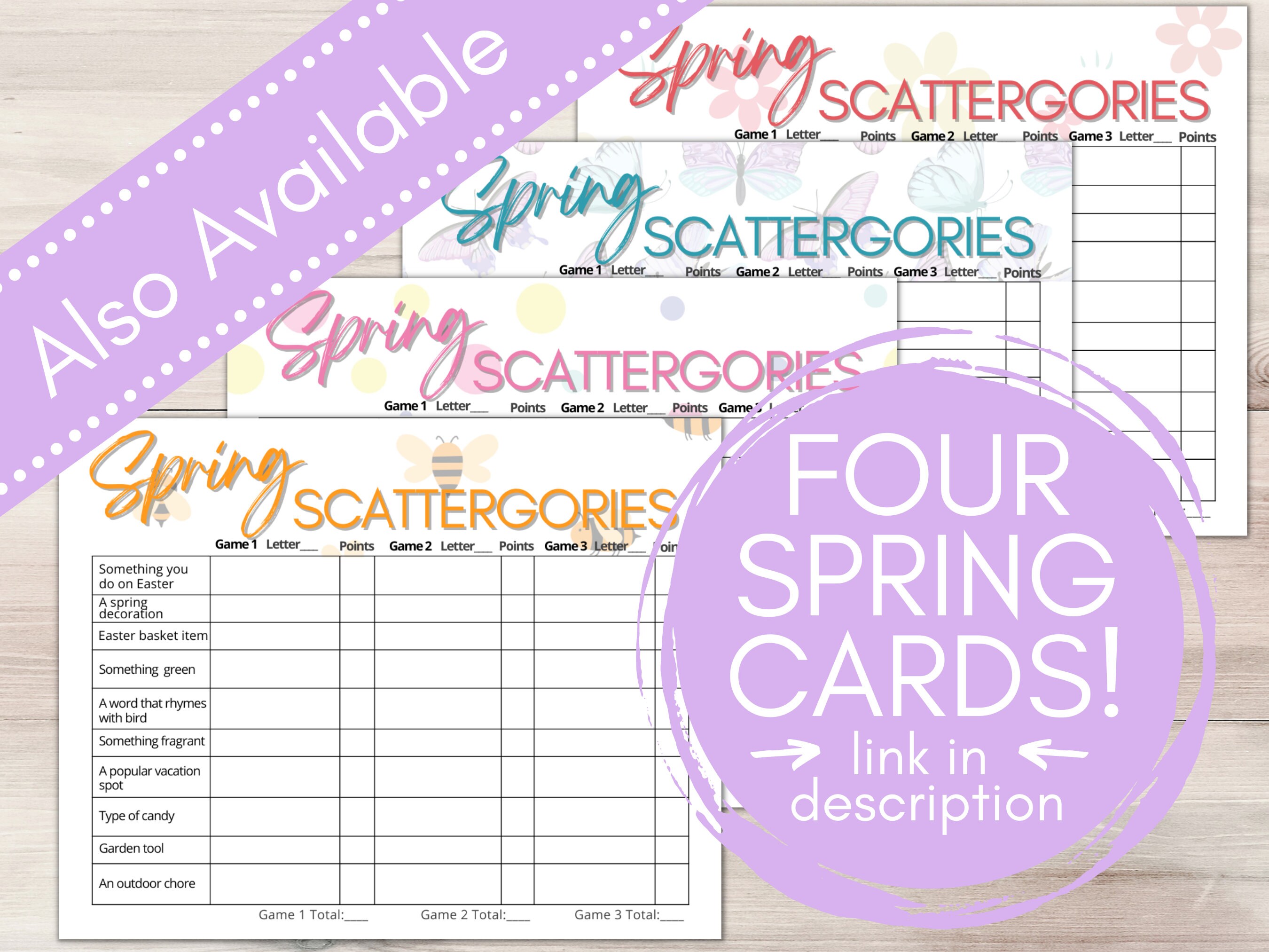 Easter Scattergories | Printable Scattergories List | Easter Game ...