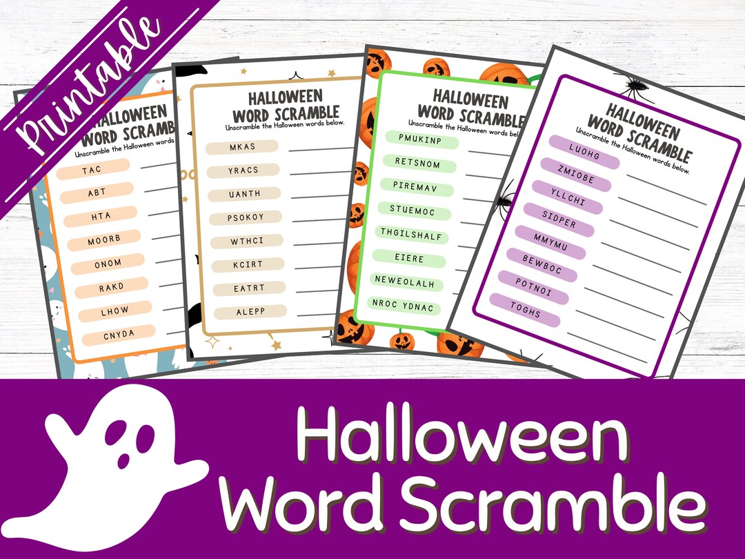 Halloween Word Scramble | Printable Games | Halloween Party Games ...