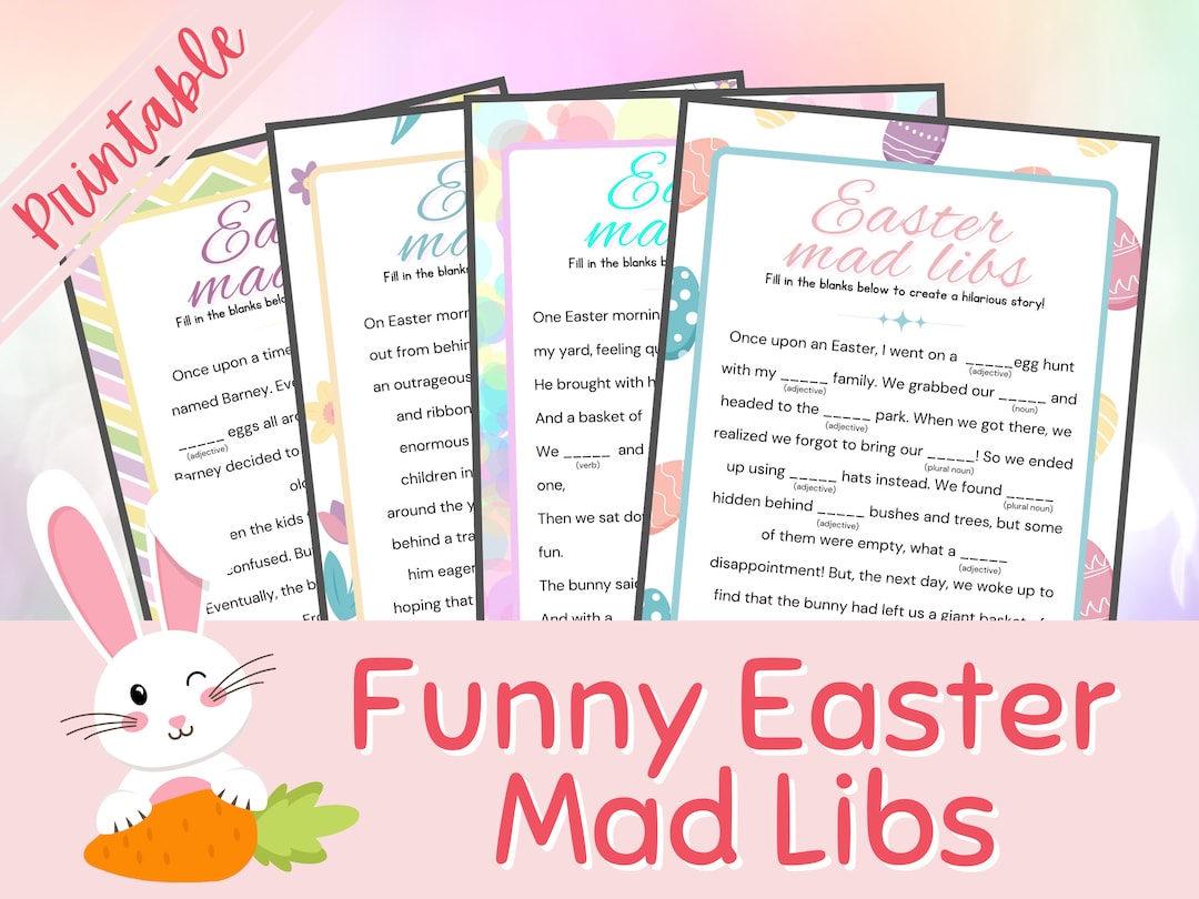 Easter Mad Libs | Printable Fill in the Blank | Party Game | Kid's Mad ...