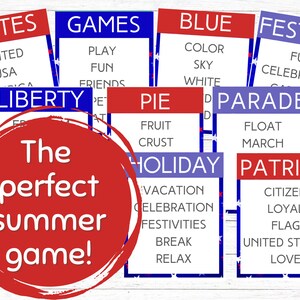 4th of July Taboo | Printable Taboo Cards | Printable Games | Forbidden ...