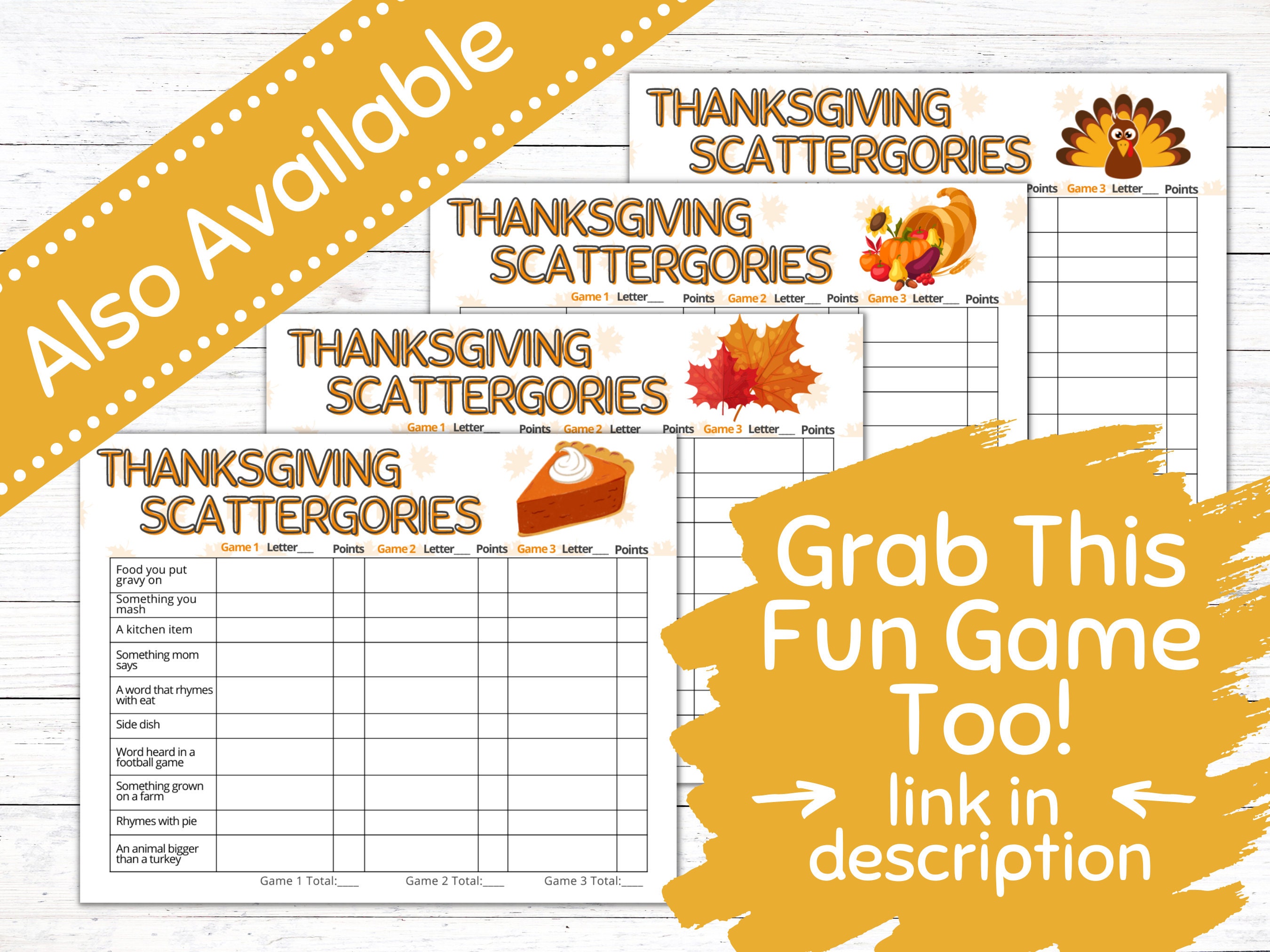 Thanksgiving Taboo | Printable Taboo Cards | Thanksgiving Games ...
