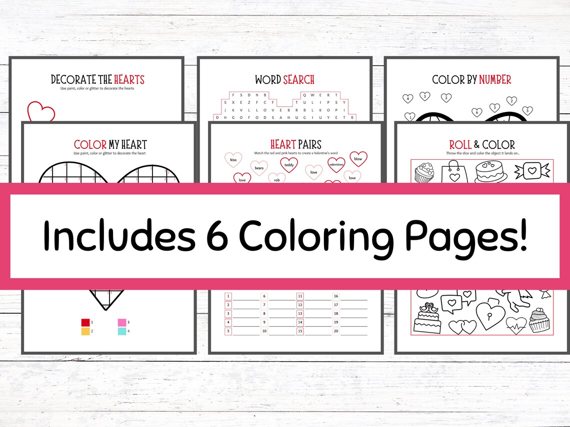 Printable Valentine's Day Coloring Pages & Word Games Family Games ...