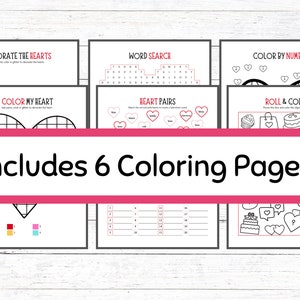 Printable Valentine's Day Coloring Pages & Word Games | Family Games ...
