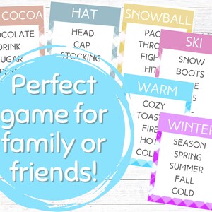 Winter Taboo Printable Taboo Cards Winter Games Forbidden Words Family ...