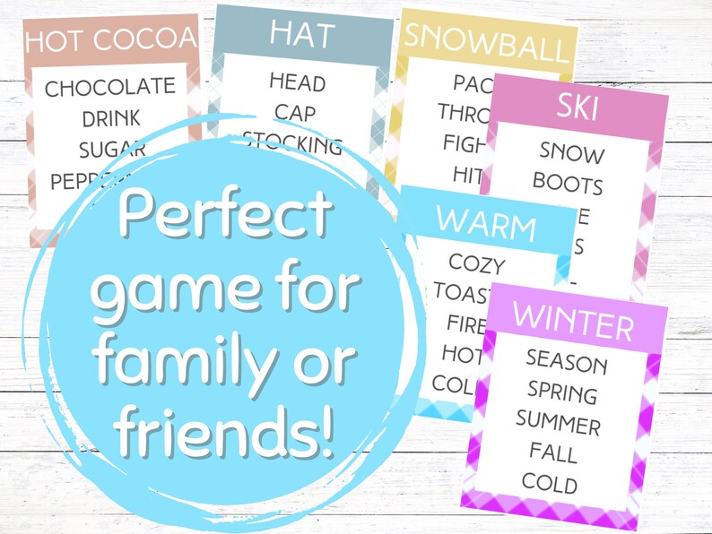 Winter Taboo Printable Taboo Cards Winter Games Forbidden Words Family ...