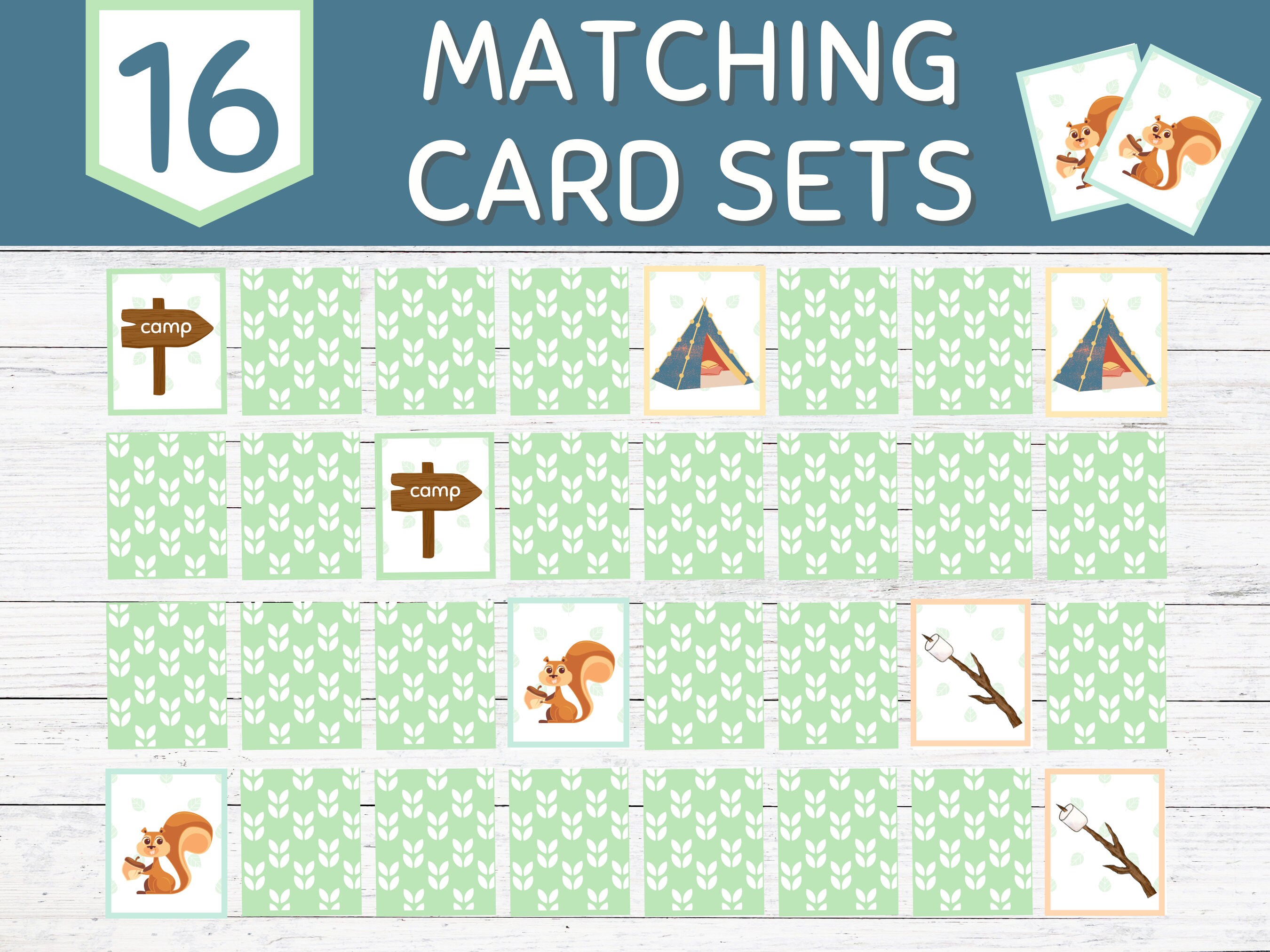 Camping Memory Game | Matching Game | Printable Game | Kid's Activities ...