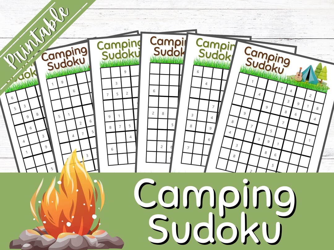 Camping Number Puzzles | Sudoku | Printable Games | Camping Activity ...
