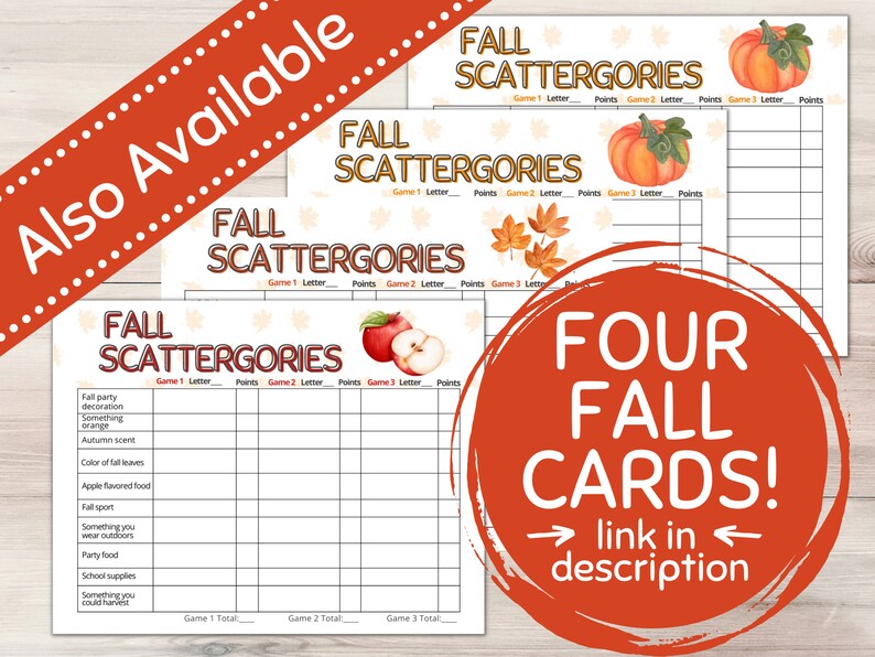 Thanksgiving Scattergories | Printable Scattergories List ...