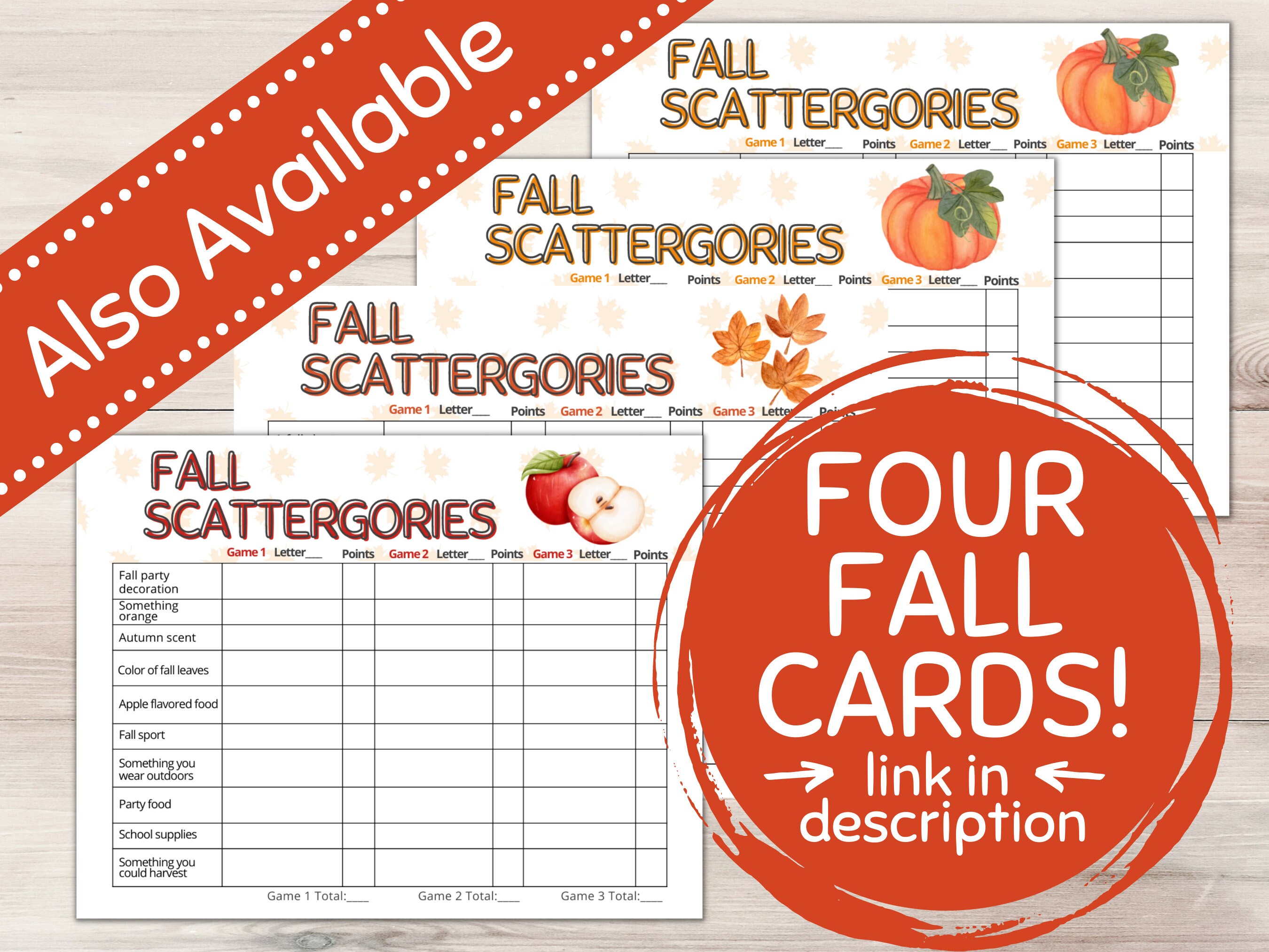 Thanksgiving Scattergories | Printable Scattergories List ...