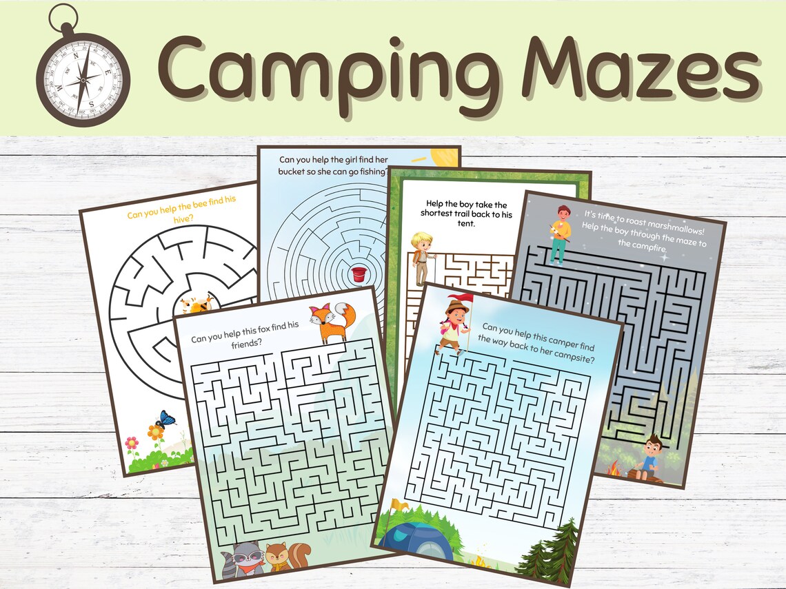 Camping Games Bundle Camping Word Scramble Camping Crossword Camping ...