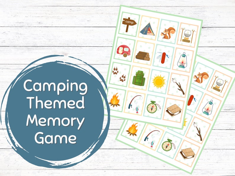 Camping Memory Game | Matching Game | Printable Game | Kid's Activities ...
