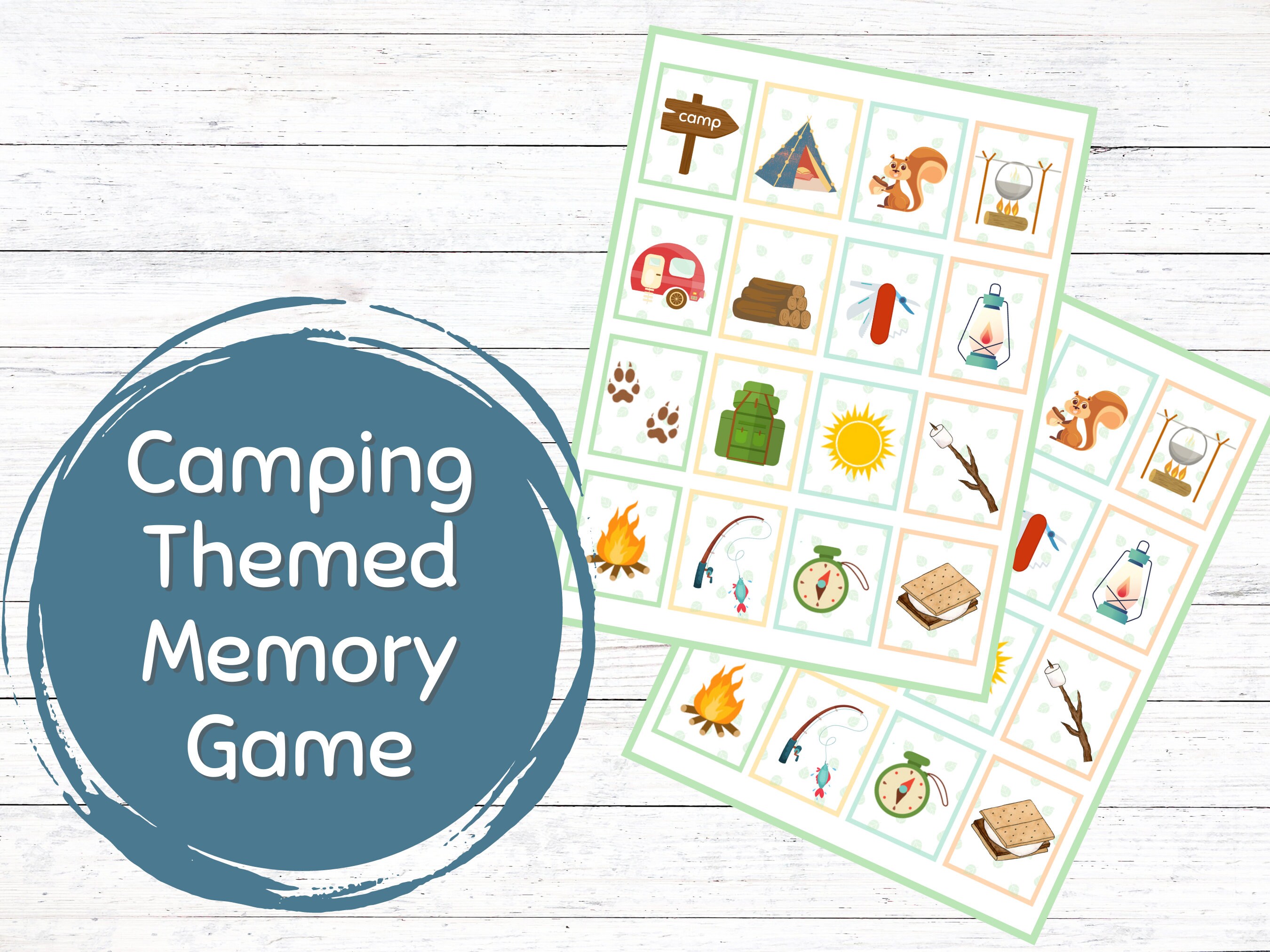 Camping Memory Game | Matching Game | Printable Game | Kid's Activities ...