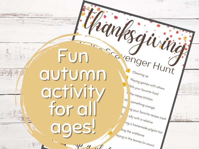 Thanksgiving Selfie Scavenger Hunt | Thanksgiving Photo Scavenger Hunt ...