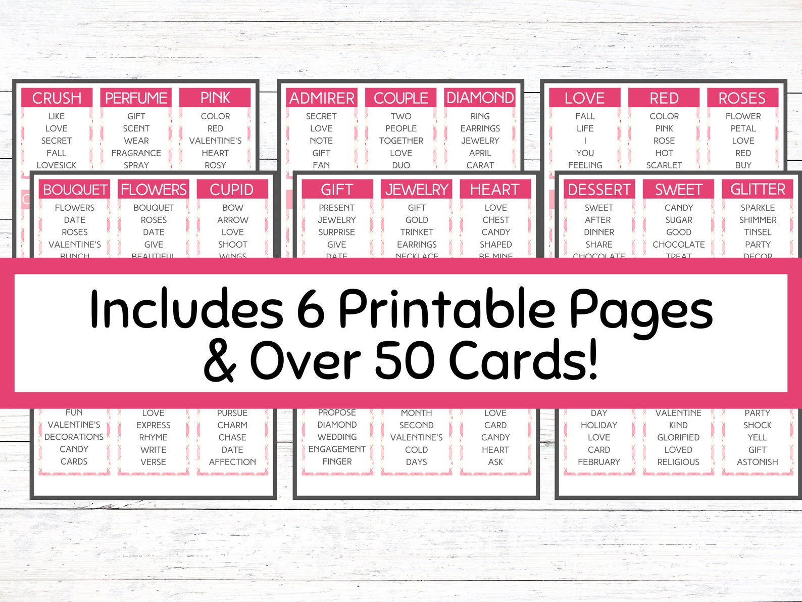 Valentine's Taboo | Printable Taboo Cards | Valentine's Games ...