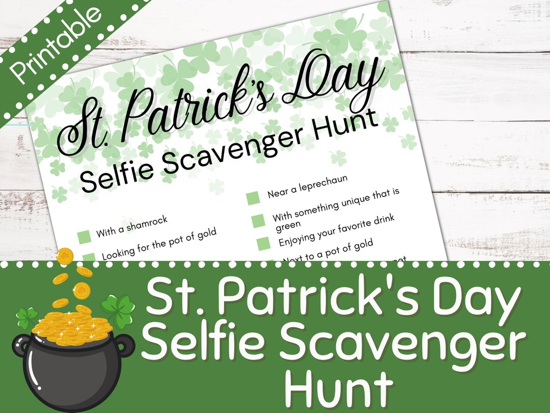 St. Patrick's Day Selfie Scavenger Hunt | Photo Scavenger Hunt | St ...