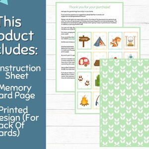 Camping Memory Game | Matching Game | Printable Game | Kid's Activities ...