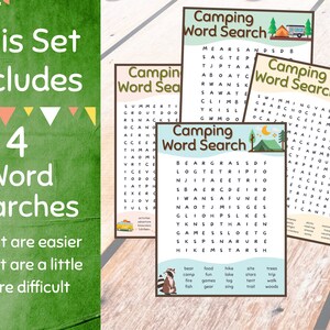 Camping Word Search Game | Printable Camping Game | Camping Birthday ...