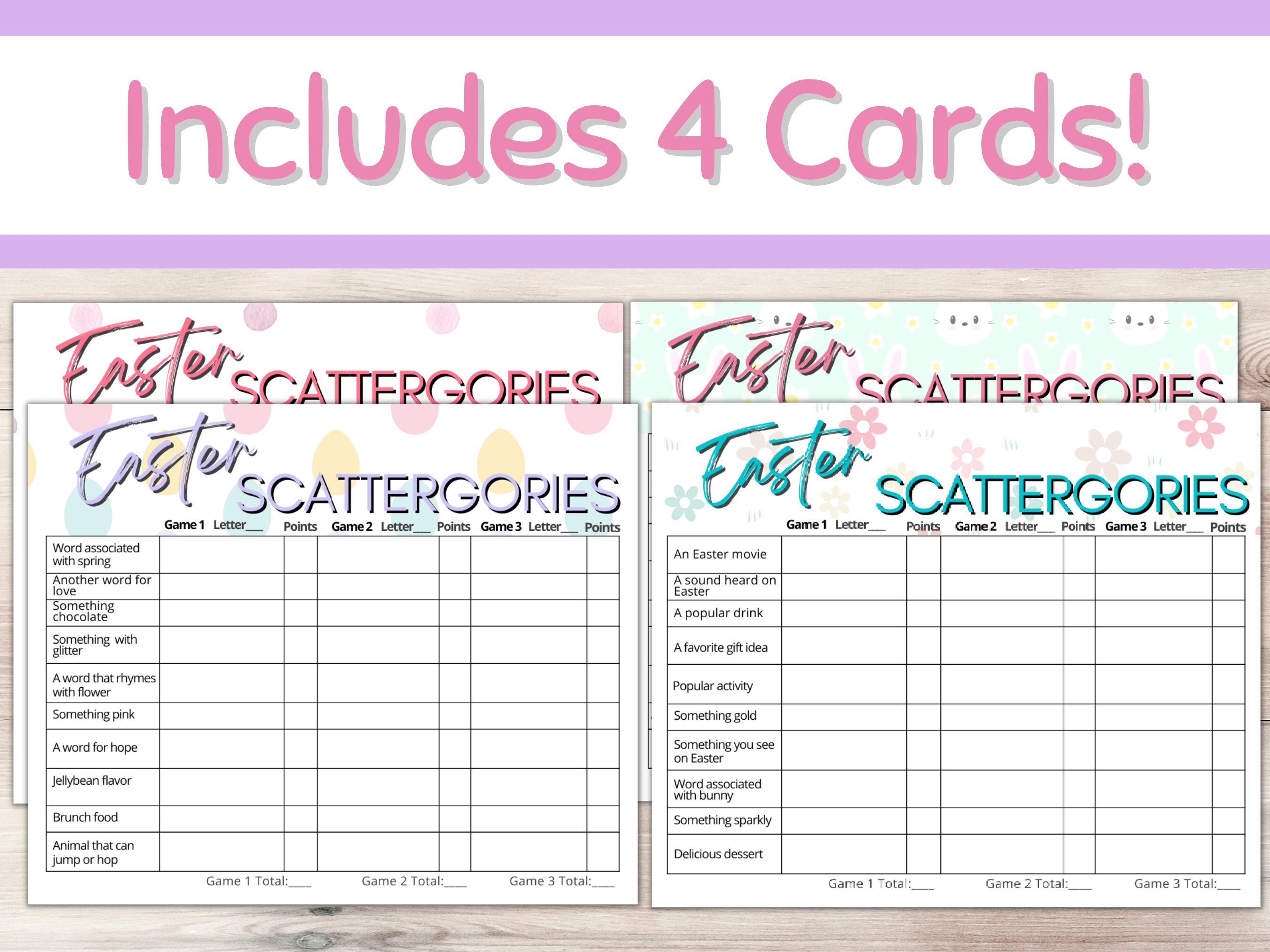 Easter Scattergories | Printable Scattergories List | Easter Game ...