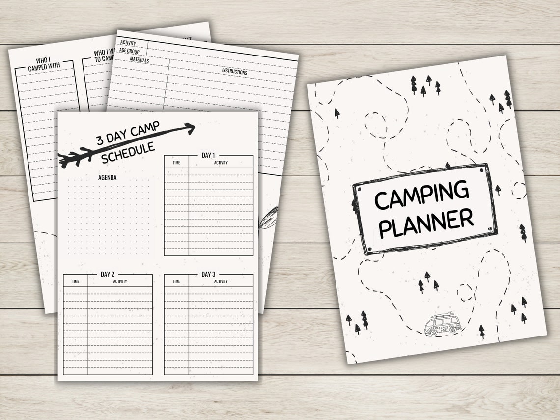 Printable Camping Planner | Camping Journal | Meal Planner | RV ...