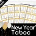 New Years Taboo | Printable Taboo Cards | New Years Game | Forbidden ...