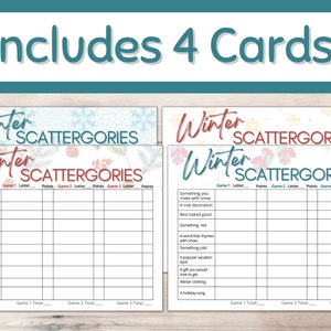 Winter Scattergories | Printable Scattergories List | Winter Game ...