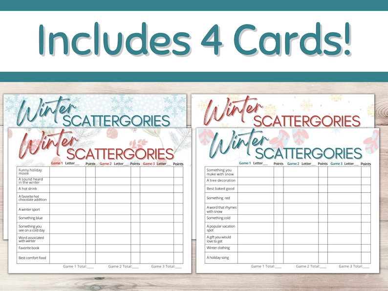 Winter Scattergories | Printable Scattergories List | Winter Game ...