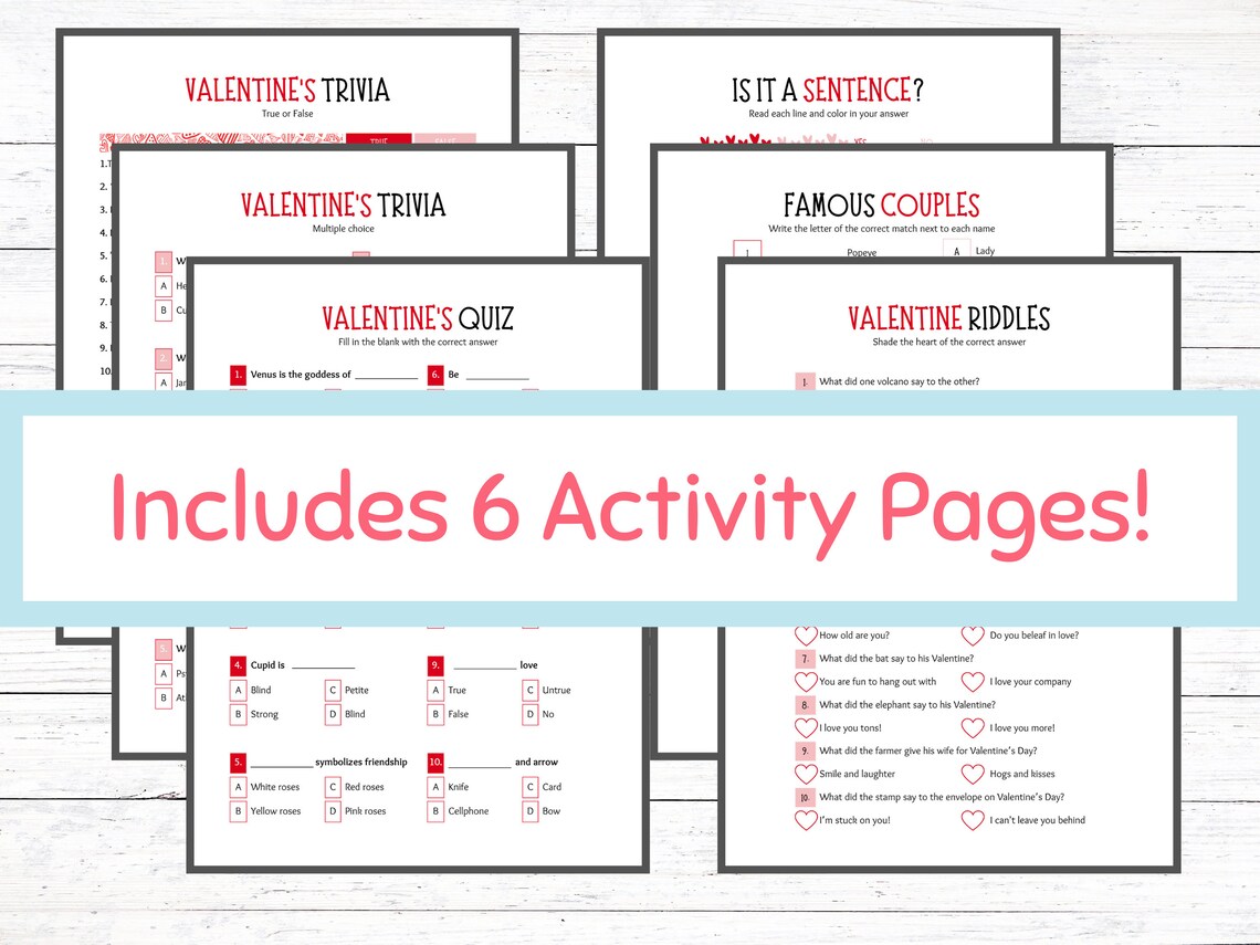 Printable Valentine's Day Trivia, Quizzes & Riddles | Famous Couples ...