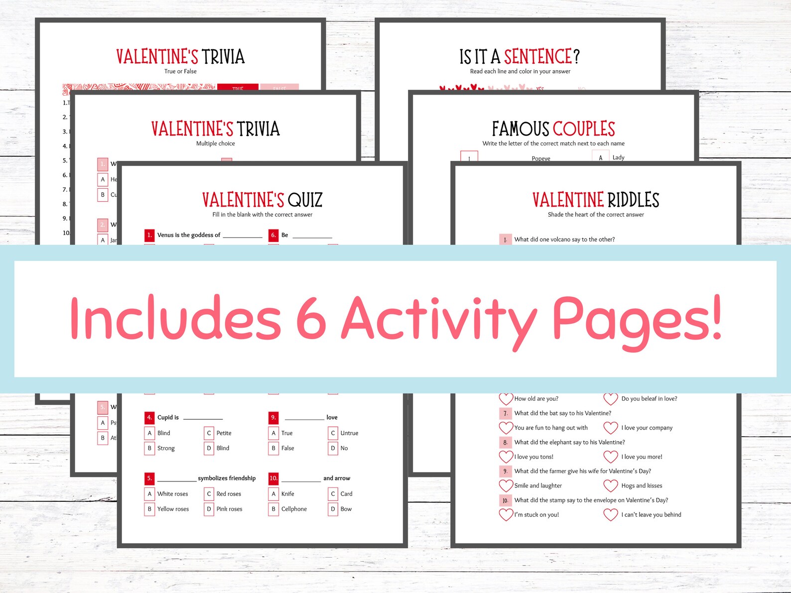 Printable Valentine's Day Trivia, Quizzes & Riddles | Famous Couples ...