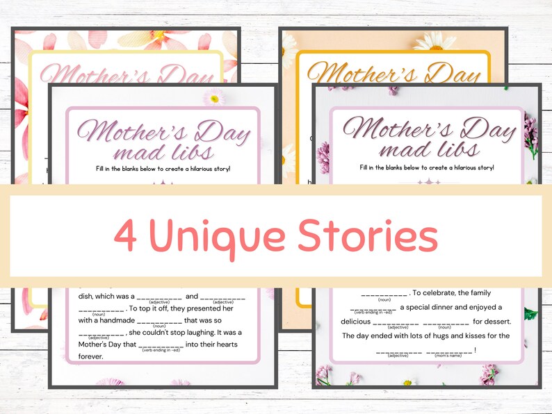 Mother's Day Mad Libs | Fill in the Blank | Party Game | Kid's Mad Libs ...