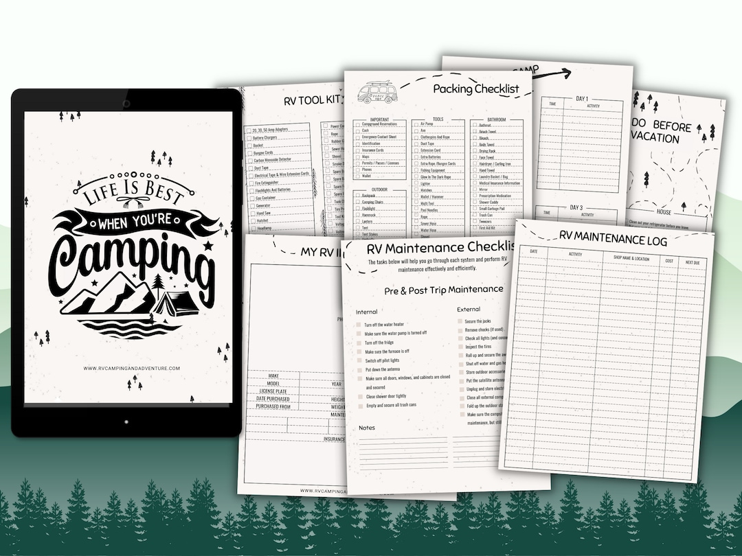 Printable Camping Planner | Camping Journal | Meal Planner | RV ...