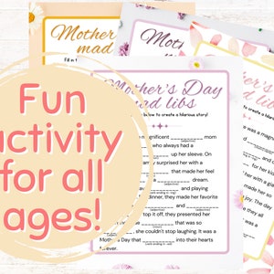 Mother's Day Mad Libs | Fill in the Blank | Party Game | Kid's Mad Libs ...