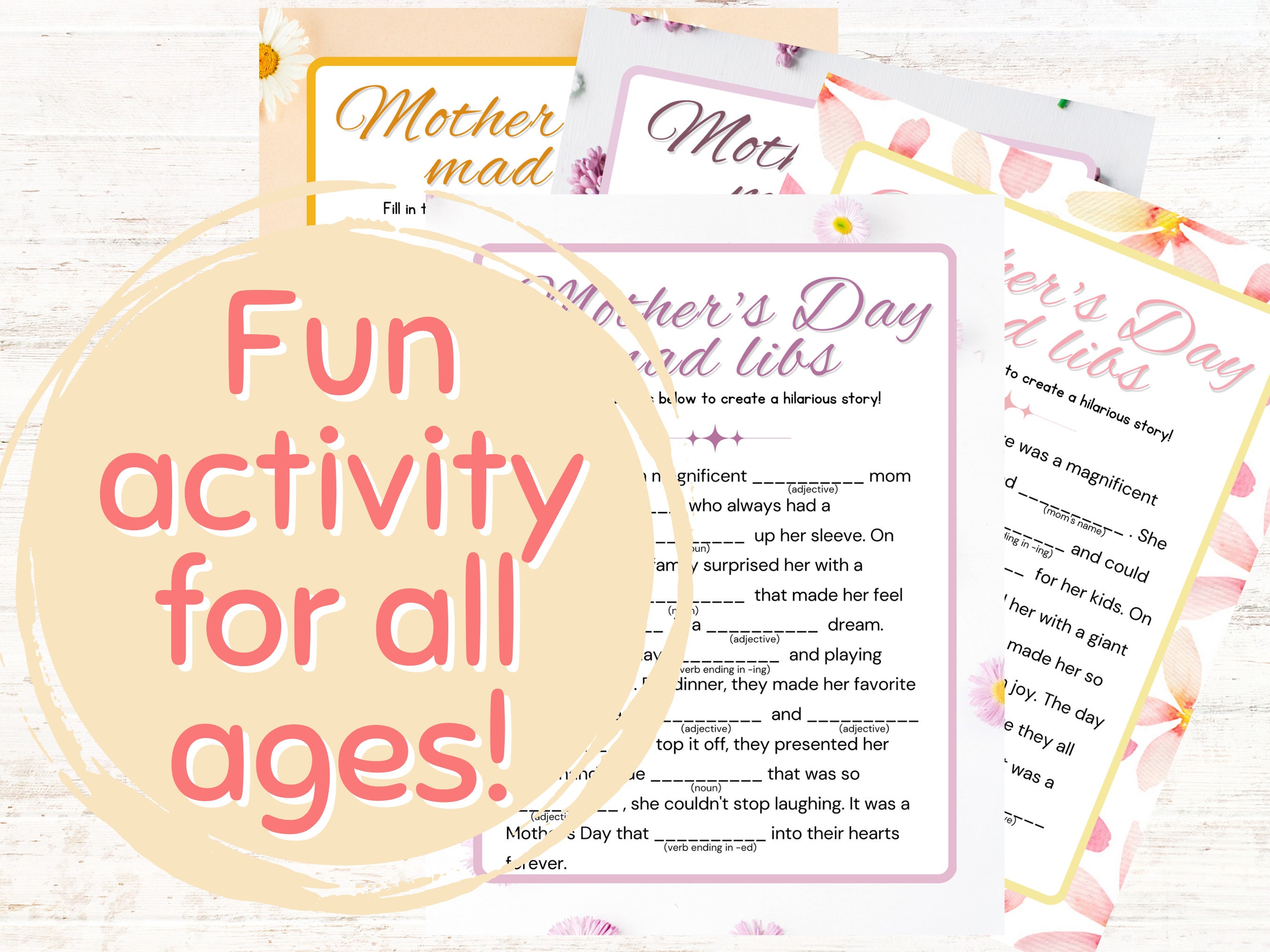 Mother's Day Mad Libs | Fill in the Blank | Party Game | Kid's Mad Libs ...